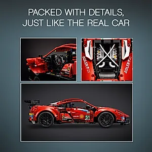 Lego Technic Ferrari 488 GTE “AF Corse #51” 42125 - Champion GT Series Sports Race Car, Exclusive Collectible Model Kit, Collectors Set for Adults to Build