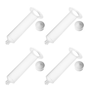 Utoolmart Air Distribution Tube, Adhesive Syringes Tube Sleeve, Glue Liquid Cartridge Dispensing Syringe Barrel, 30cc Plastic Syringe Dispensing, with Piston, Transparent, 4 Pcs
