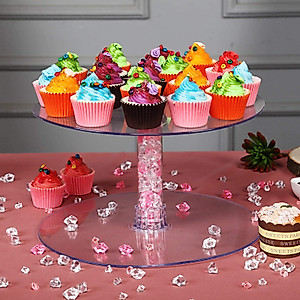 BalsaCircle 7 Tiers Clear Round Crystal Acrylic Cupcake Stand - Tiered Dessert Food Display Serving Tower Birthday Party Wedding