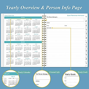 2024-2025 Planner - Weekly & Monthly Planner Spiral Bound, Planner 2024-2025 from July 2024 - June 2025 with Monthly Tabs, Inner Pocke, 8.5" x 11", Dark Blue