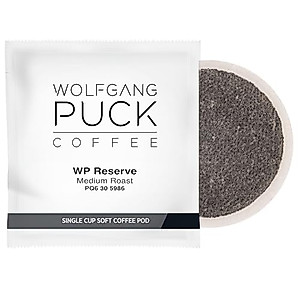 Wolfgang Puck Coffee, Chef's Reserve, Medium Roast, 9.5 Gram Soft Pods, 18 Count (Pack of 1)