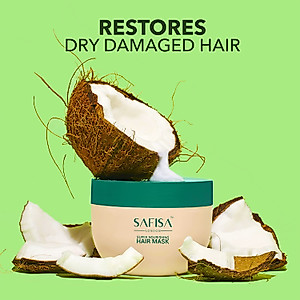 SAFISA Hair Mask for Dry Damaged Hair and Growth – Deep Conditioner for Dry Damaged Hair – Hair Care – Hair Moisturizer with Detangling Brush - 8.5 Oz