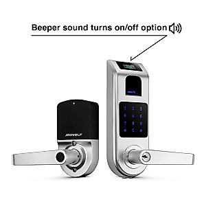 Fingerprint Door Lock, ARDWOLF A10 Keyless Entry Smart Biometric Door Locks with Digital Keypads Electronic Touchscreen and Reversible Handle Backup Keys for Home Office Front Door