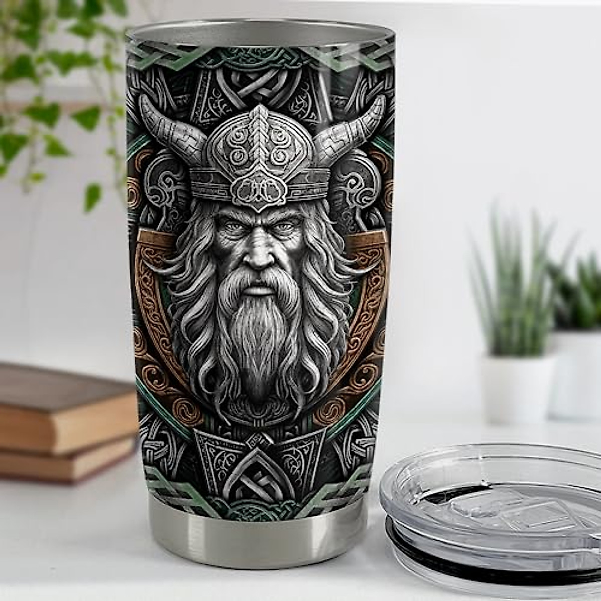 Viking Cup Tumbler 20oz Viking Gifts for Men Vikings Stainless Steel Insulated Tumblers Coffee Travel Mug Gift for Birthday Christmas