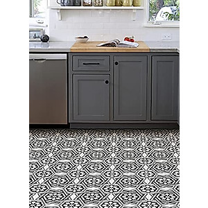 FloorPops Dakota Peel & Stick Floor Tiles, Black