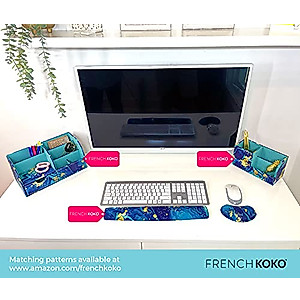 French Koko Large Mouse Pad, Long Desk Mat Keyboard Pad Desktop Accessories Home School College Decor Supplies Pretty Mousepad Big Computer Office Essentials Women Girls XL Cute Modern Marble
