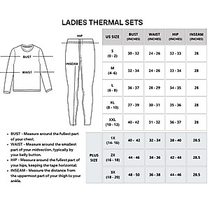 2 Pack: Womens Thermal Underwear Set Thermal Underwear for Women Fleece Lined Legging Long Johns Skiing Warm Apparel - Set 7, M