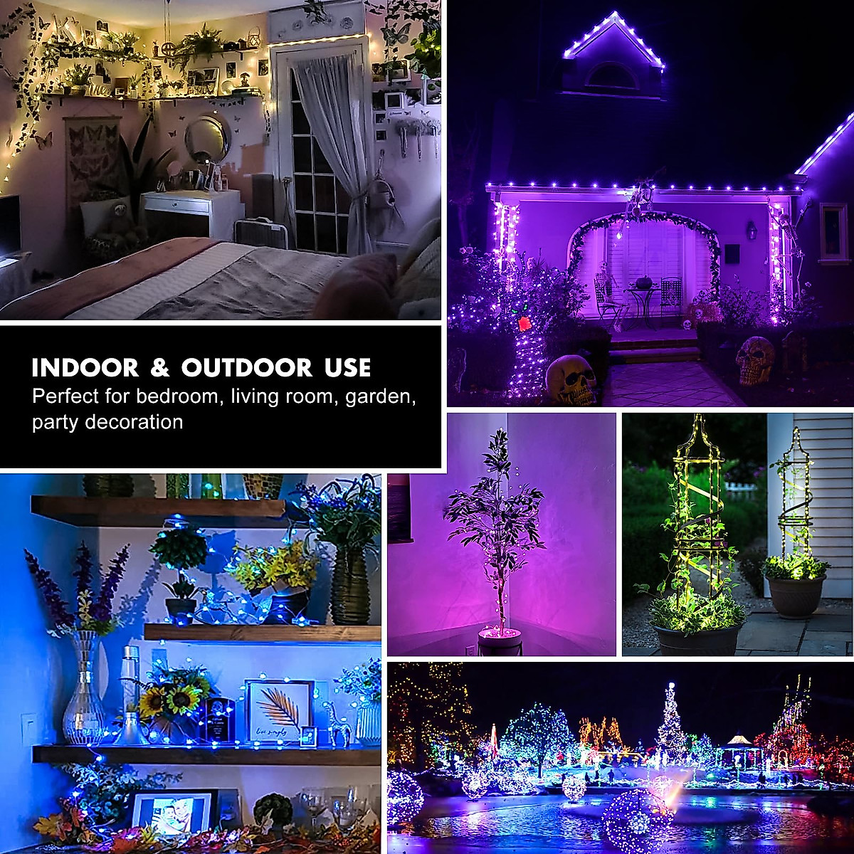 39Ft 120 LED Fairy Lights Battery Operated, RGB Color Changing String Lights with Remote, Timer - Battery Powered Fairy Lights for Bedroom Party, Twinkle Lights for Indoor Outdoor Christmas Decoration