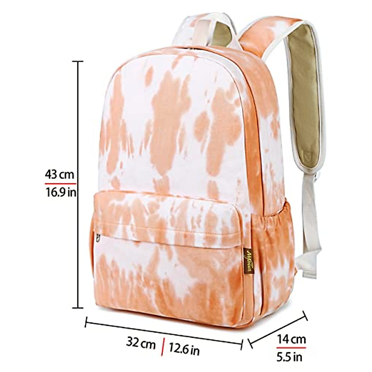 mygreen Canvas School Bag Backpack Girls, Ranibow Style Unisex Fashionable Canvas Zip Backpack School College Laptop Bag for Teens Girls Students Casual Lightweight Travel Daypack Outdoor