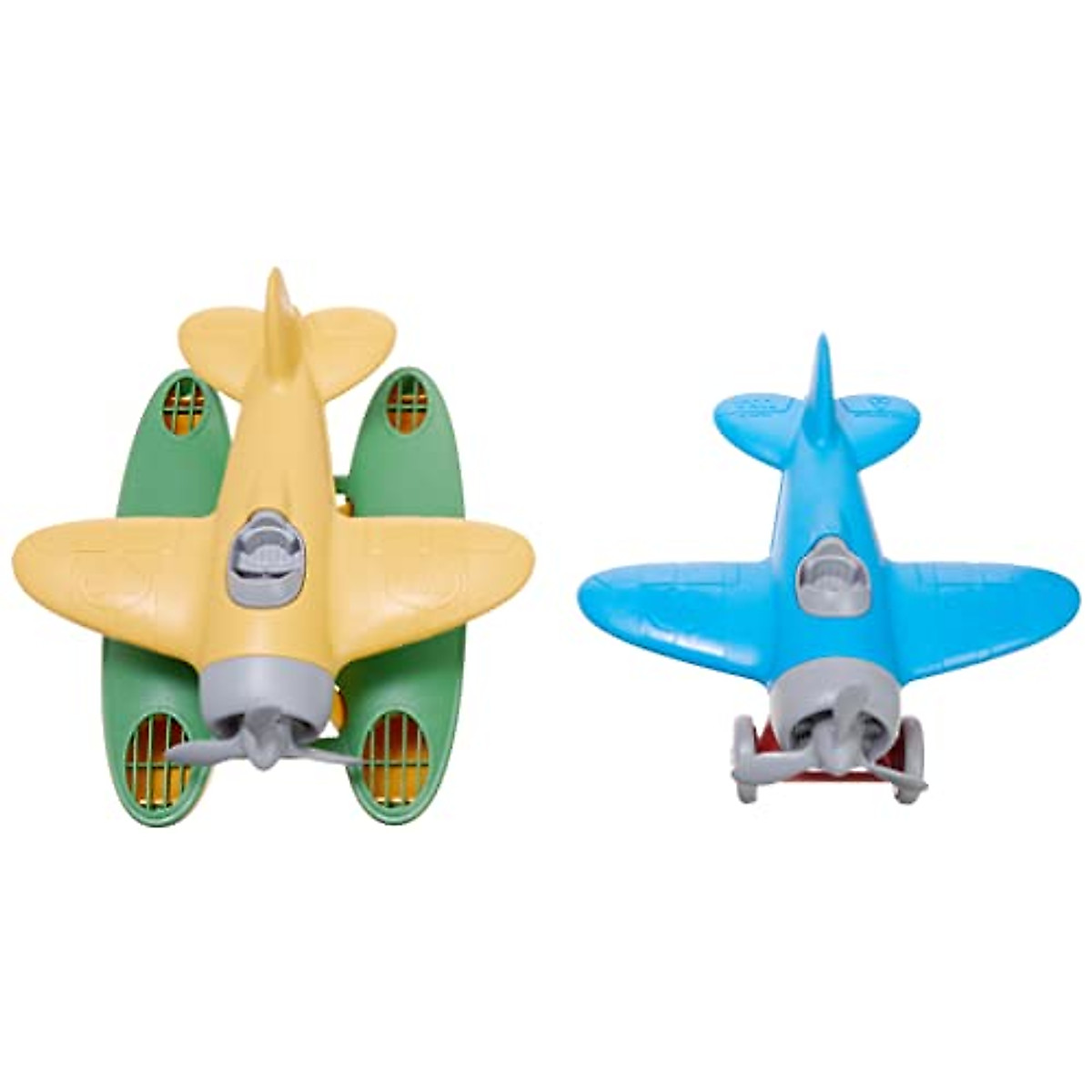 Green Toys Airplane Blue - Seaplane Yellow Bundle