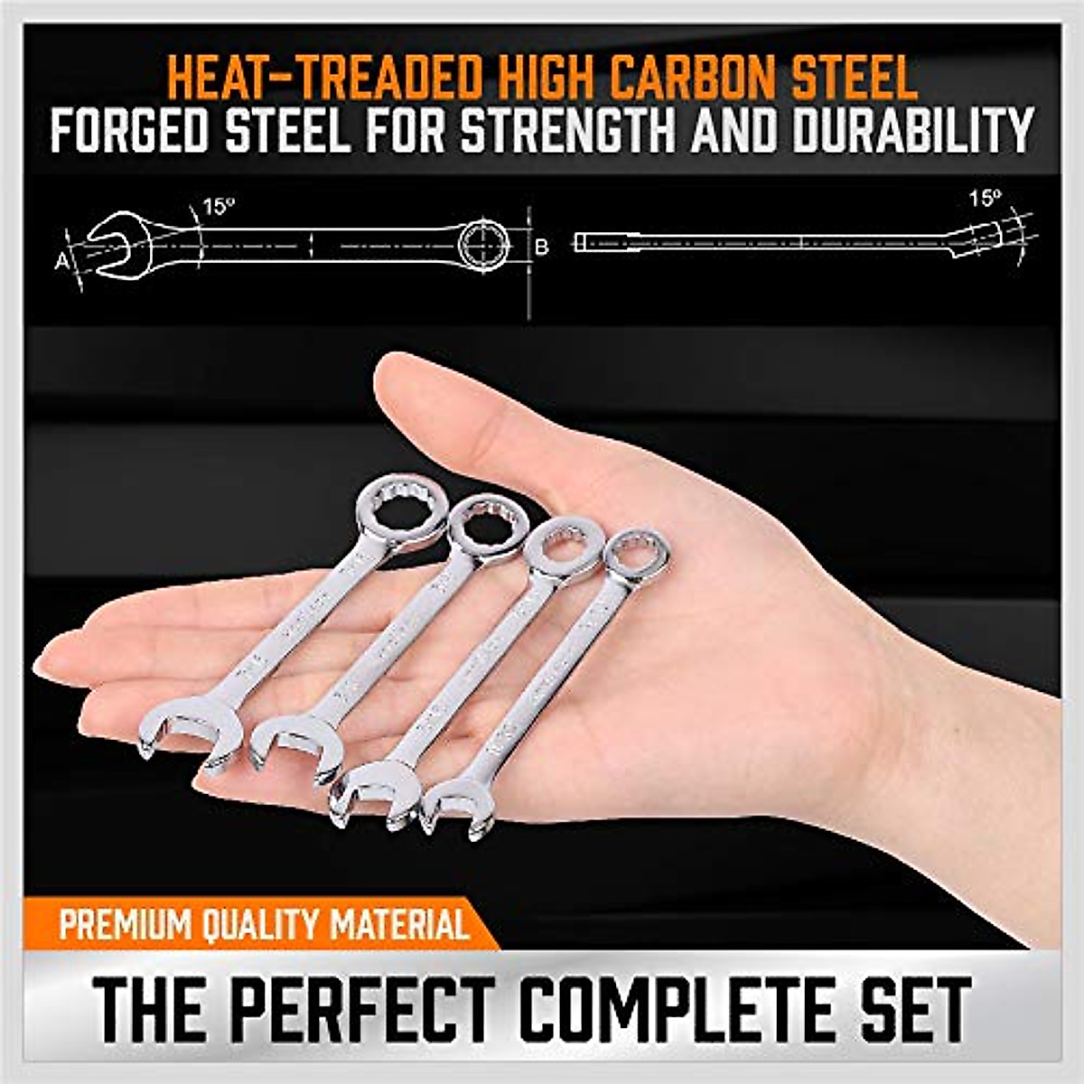 HORUSDY 20-Piece Mini Wrench Set, Small Wrench Set, Metric and SAE Mini Combination Wrench Set
