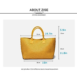 Women Vegan Leather Hand-Woven Tote Handbag Fashion Shoulder Shopper Bag Top-Handle Large Capacity Underarm Bag With Purse