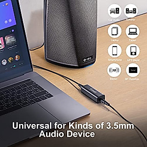 Smof Upgraded Ground Loop Noise Isolator, Noise Filter for Car Audio/Home Stereo System (Eliminate The Buzzing Noise Completely) with 3.5mm Audio Cable, Black