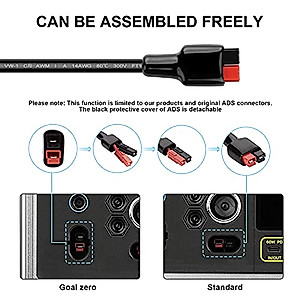 20FT 14AWG Solar Extension Cable with 45A Connectors for GZ Yeti /G500 Solar Generator, Portable Power Station and Renogy, Boulder 200 Solar Panels (20FT)