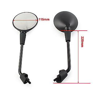 Newsmarts Motorcycle Rearview Side Mirrors, Rear View Mirror For Handlebars Replacement For Vespa Sprint, GTS300ie, Primavera, Elettrica 30/45MPH, For Piaggio, CM262001, CM262002, Chrome