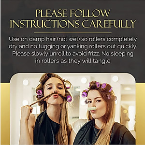 49 Pack of Large Hair Rollers - Easy to Use - 12 Clips and 1 Comb Included - Heatless Hair Curlers No Heat are Great for All Hair Types/Lengths - Less Damage No Heat Curlers Hair Roller