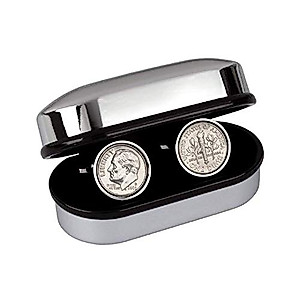 Worldcoincufflinks Rhodium Plated Birthday/Anniversary For Men 1973 Genuine in Silver Box