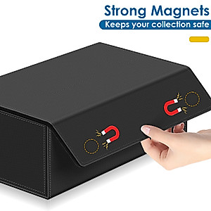 1200+ Card Deck Case for Trading Cards, Leather Commander Card Storage Box Magnetic Card Holder Fit for YuGiOh, MTG and Sport Cards