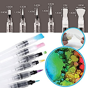 GrandProducts Art Bundles Alcohol Ink Blending Solution - Ranger Blending Solution Tim Holtz 2-Ounce, Alcohol Ink Supplies 6 Pixiss Blending Brush Pens