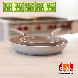 TECHEF - CeraTerra 8" & 12" Ceramic Nonstick Frying Pan Skillet, (PTFE, PFAS, and PFOA Free), Dishwasher Oven Safe, Stainless Steel Handle, Induction-Ready, Made in Korea (2-Piece Set)