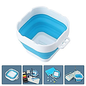 Ciieeo Folding Pencil Holder Car Wash Bucket Watercolor Paint Brush Basin Artist Brush Basin Foldable Bucket Collapsible Paint Brush Tub Buckets Mop Bucket Water Cup Painting
