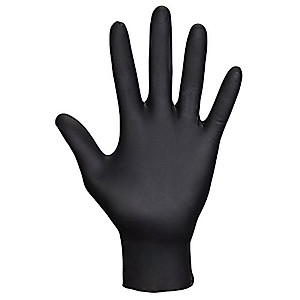 SAS Safety 66518 Raven Powder-Free Disposable Black Nitrile 7-Mil Gloves, Large, 100 Gloves by Weight