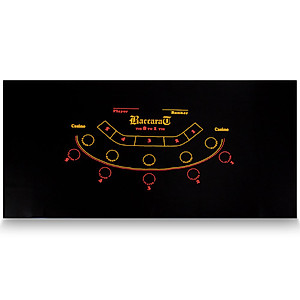 Poker Supplies Baccarat Casino Table Black Felt Layout - 72 x 36 Inches!