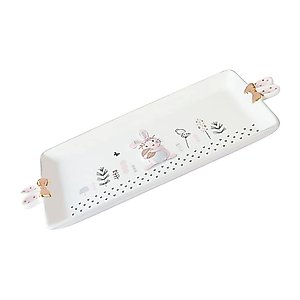 Cabilock Ceramic Serving Tray Easter Bunny Plates Food Serving Tray Dessert Plate Easter Party Plates Salad Plate Fruit Plate Serving Plate