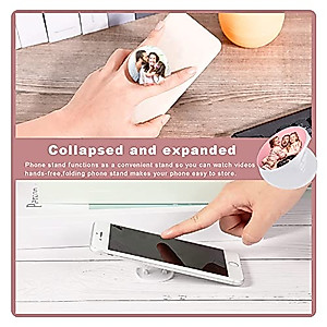 30 Pieces Blank Sublimation Phone Holders Set, ULENDIS Collapsible Brackets with 30 Sublimation Aluminum Sheets 30 Double-Sided Stickers, DIY Expanding Finger Stand for Smartphones and Tablets(White)