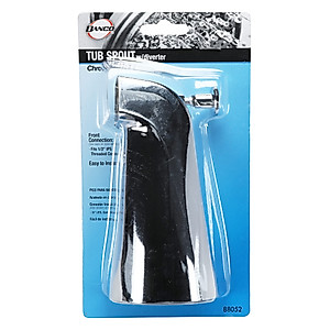 DANCO Bathroom Tub Spout with Front Pull Up Diverter, Chrome Finish, 1-Pack (88052)