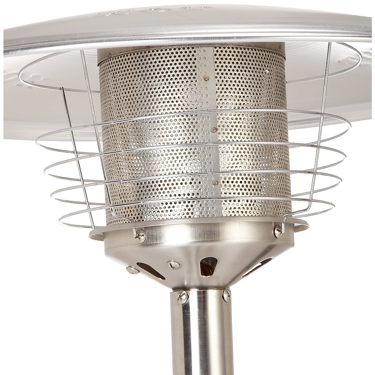 Fire Sense 60262 Portable Patio Heater Outdoor Tabletop Lightweight Propane 10,000 BTU Auto-Shutoff Valve CSA Approved - Stainless Steel