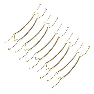 MroMax Plate Hanger 15.98" W Type Stainless Steel Plate Hangers Invisible Wall Hooks for Walls Compatible Decorative Plates Hooks Dish Display Holder Golden 5PCS