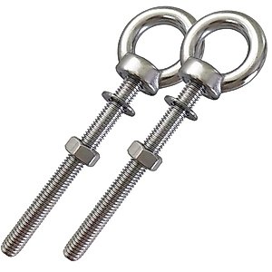HYXXYY Stainless Steel Eye Bolt, 2pack M8 Shoulder Eye Bolts 5/16" X 3.15"with Nuts and Washer Thread Lifting Ring Eyebolt