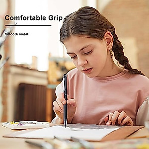 2023 New Ballpoint Pen with Stylus Tip, Soft Touch Click Metal Pen, Black Ink Ballpoint Pen, 1.0mm Medium Point, 12 Count (Pink)