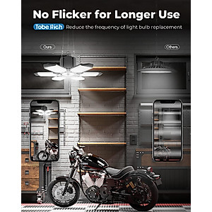 Plug in Garage Light, 200W 20000LM Linkable LED Shop Light w/Pull String(ON/Off), Garage Ceiling Light w/ 9.84ft Power Cord, 6500K LED Lights for Garage, Workshop, Warehouse, Barn, Attic