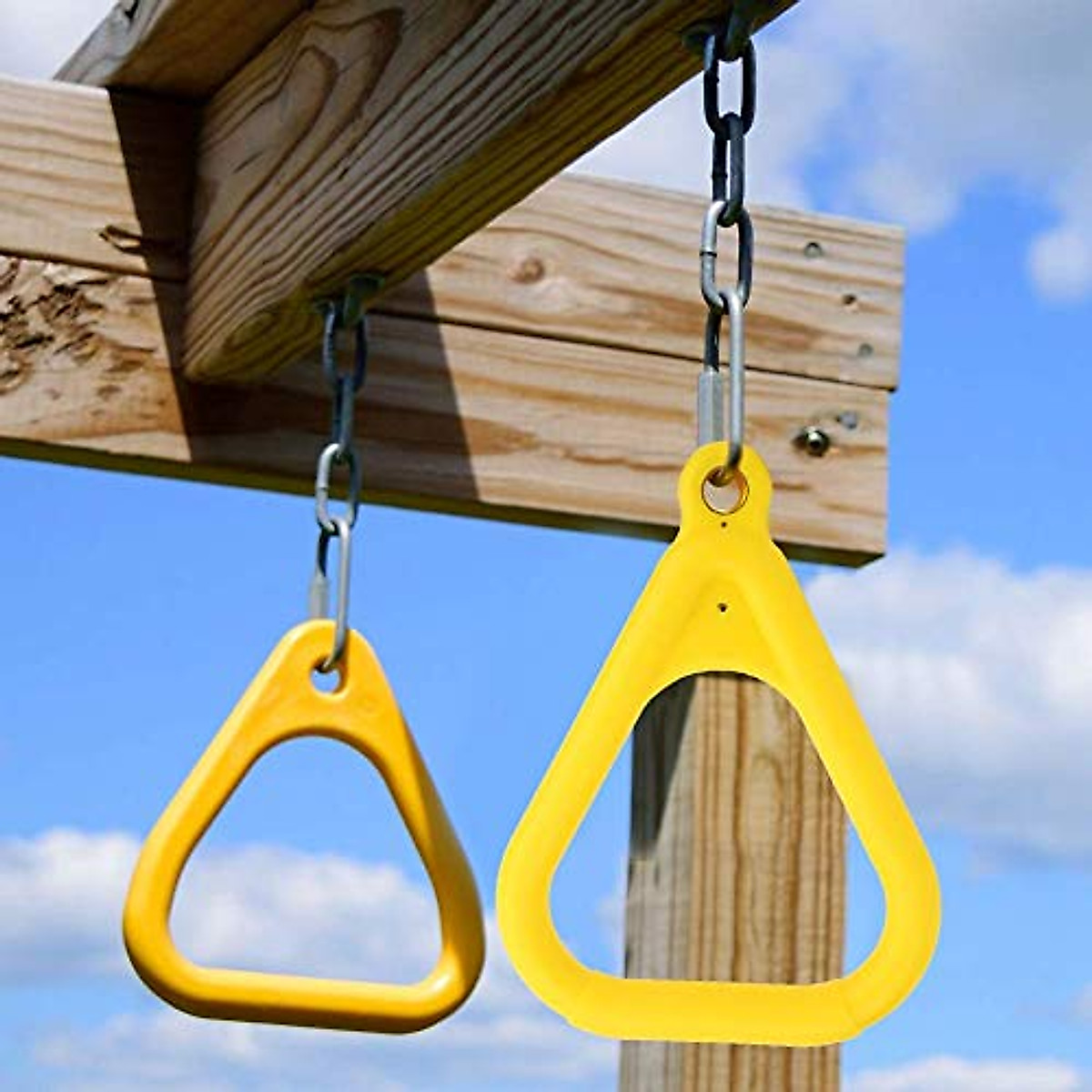 Alomejor Pull Up Ring Kids Gymnastic Rings for Upper Body Strength Fitness Training Exercise Pull Ups(Yellow)