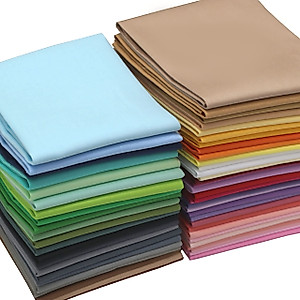 OZXCHIXU 54Pcs Solid Color Fabric Cotton Fat Quarters 9.8''x9.8'' Squares Fabric Bundles for DIY Sewing Scrapbooking Quilting Craft Patchwork, DIY Craft, Scrapbooking Cloth, Assorted Color