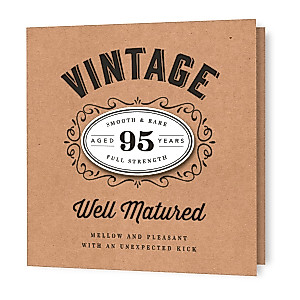 95th Birthday Card for Men and Women Vintage 3D Effect Card for 95 95th Birthday