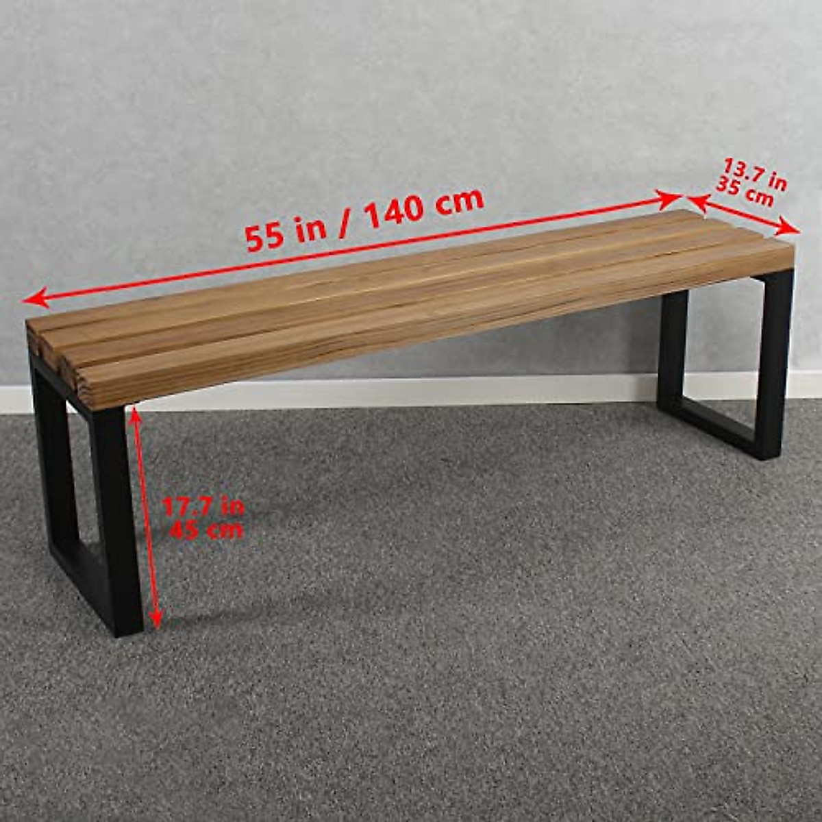 Durable 55" Outdoor Solid Wood Bench | Patio & Park Seating