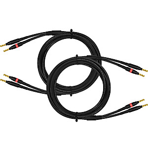 WORLDS BEST CABLES 8 Foot - Coaxial Audiophile Speaker Cable Pair CUSTOM MADE using Mogami 3082 wire & Eminence Gold Plated Banana Plugs (2 plugs on each end)