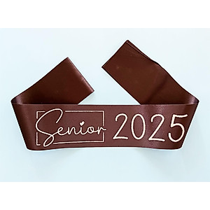 Generic Senior Sash 2025, 8 Pack Silver Glitter Black Satin Finally Graduated Senior Cheerleader Sashes for Class of 2025 Graduation Party Supplies