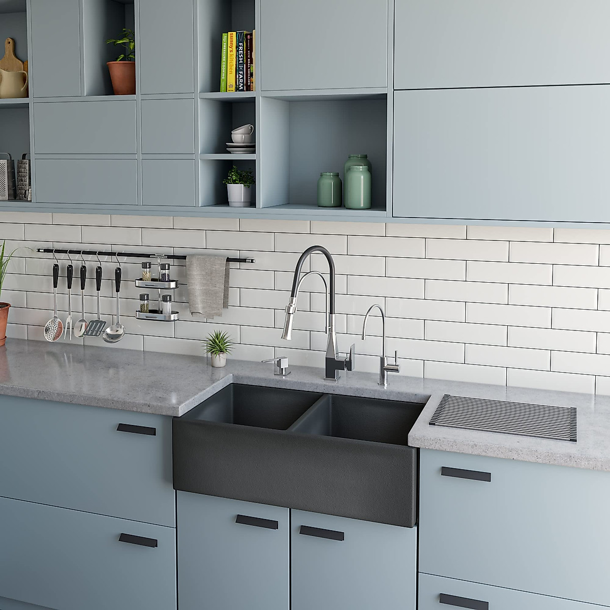 ALFI brand ABCO3318DB Kitchen Sink, Concrete