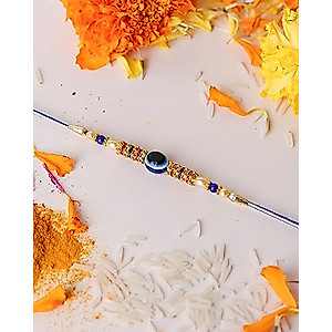CHERKRAFT Rakhi For Brother Evil Eye Design Rakhi For Small Bhai Bro Rakhi (Design 7, Standard)