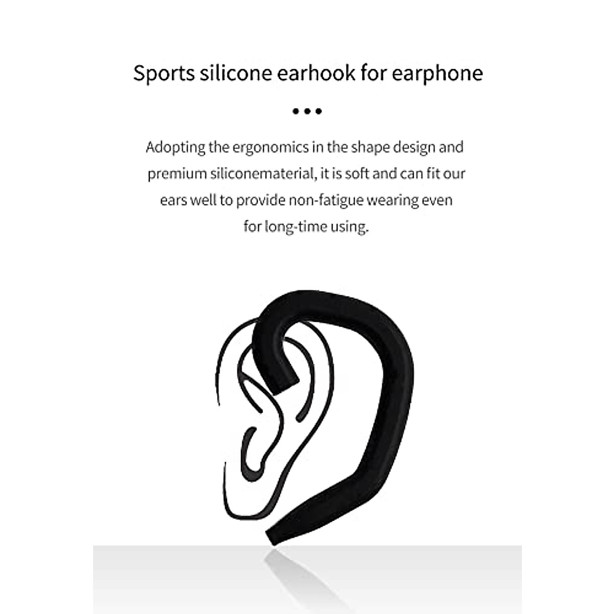 5 Pair KINBOOFI KBEAR Sports Silicone Earhook for Wired Earphone Over-Ear in Ear Monitor, Relieve Earphone Long-Term Use (3black+2white)
