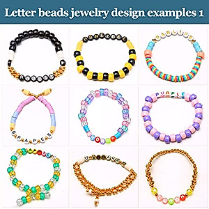 Eppingwin 1400 pcs Letter Beads, 4x7 mm Acrylic Beads, Beads for Jewelry Making, Beads for Bracelet Making, Alphabet Beads, in 28 Grid Box (White and Black)