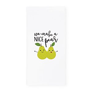 The Cotton & Canvas Co. We Make A Nice Pear Soft and Absorbent Kitchen Tea Towel, Flour Sack Towel and Dish Cloth