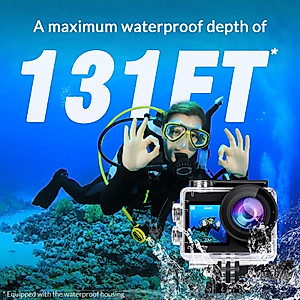icefox Action Camera 4K 60FPS 20MP,131FT Underwater Camera with EIS,App Support Video&Photo Editing,Waterproof Camera Remote Control