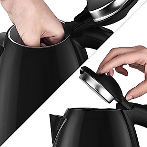 DEZIN Electric Kettle Upgraded, 2L Stainless Steel Tea Kettle, Fast Boil Water Warmer with Auto Shut Off and Boil Dry Protection Tech for Coffee, Tea, Beverages, Black