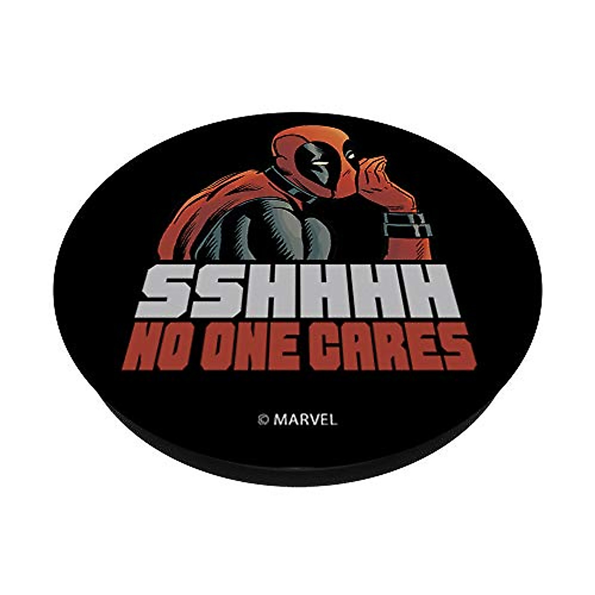 Marvel Deadpool SHHH No One Cares Whisper PopSockets PopGrip: Swappable Grip for Phones & Tablets