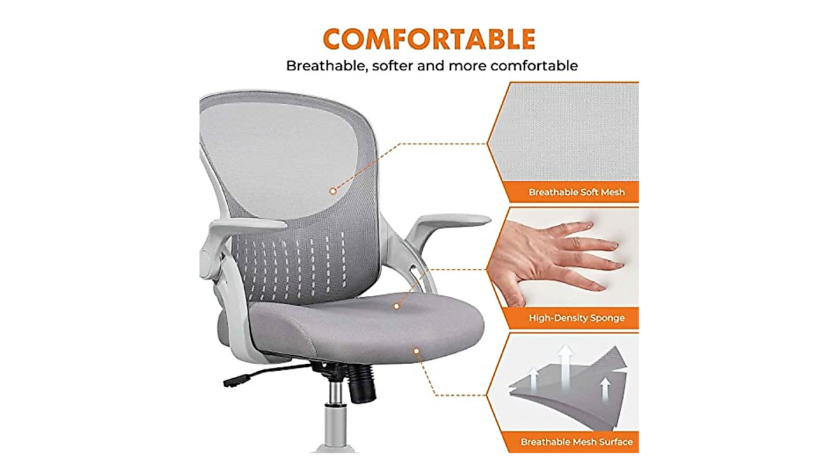 Ergonomic Mesh Computer Chair with Flip-up Arms | Sweetcrispy
